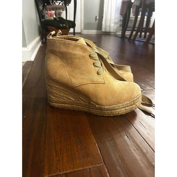 Amazon | Shoes | Stylish Tan Suede Wedge Booties | Poshmark